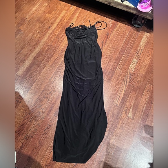 Dresses | Black Stringy Backless Dress | Poshmark